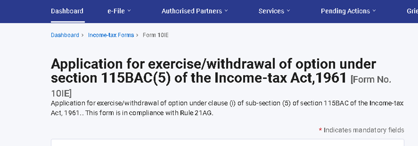 How to Choose New tax regime in Income tax portal